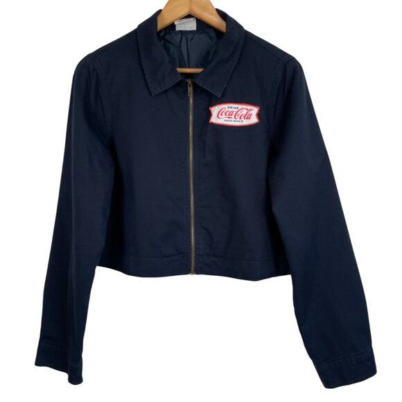 Coca Cola | Jackets & Coats | Cocacola Navy Red Cropped Zipper Front ...